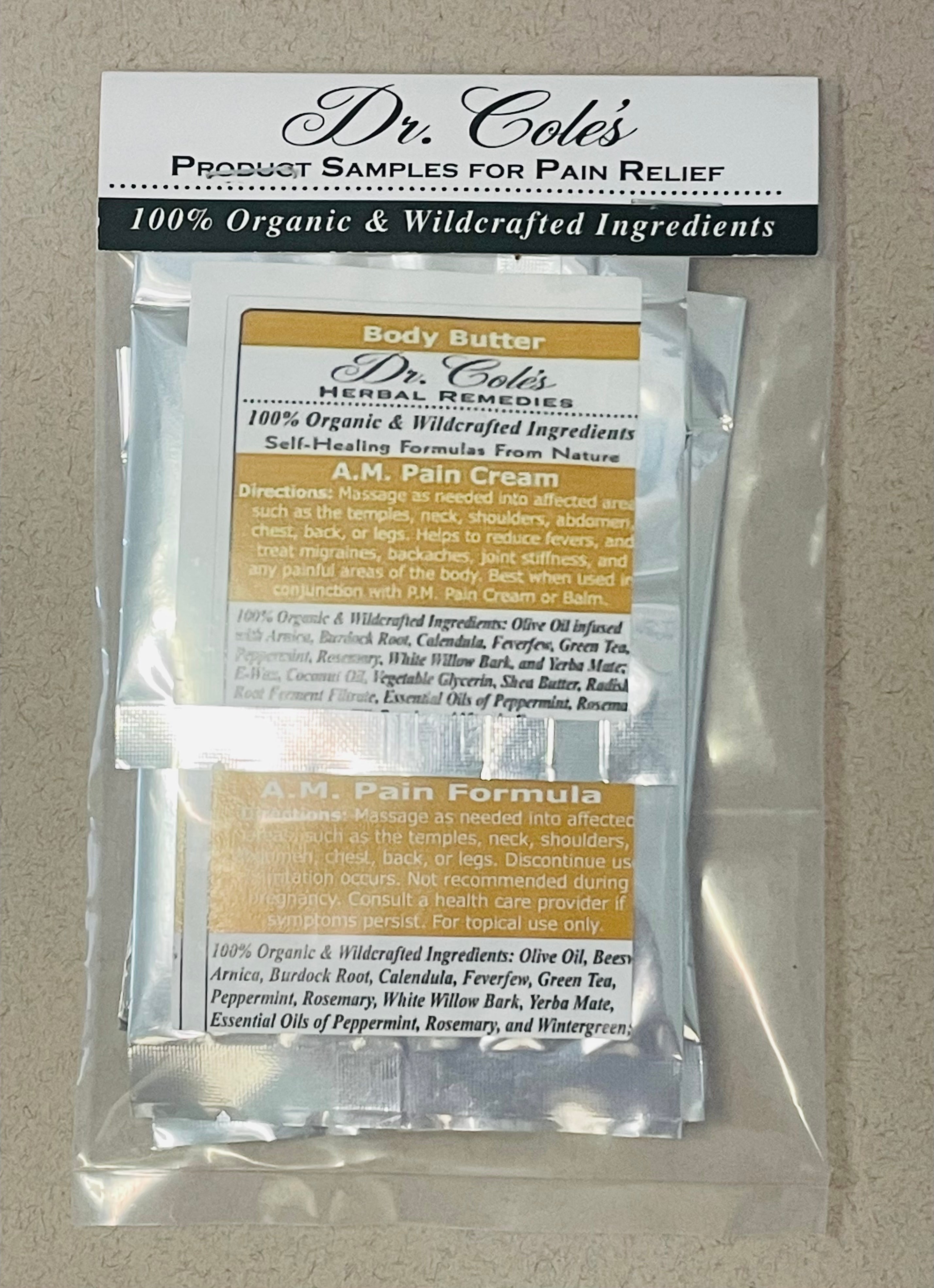 Pain Relief Sample Pack – COLEHERBALS LLC